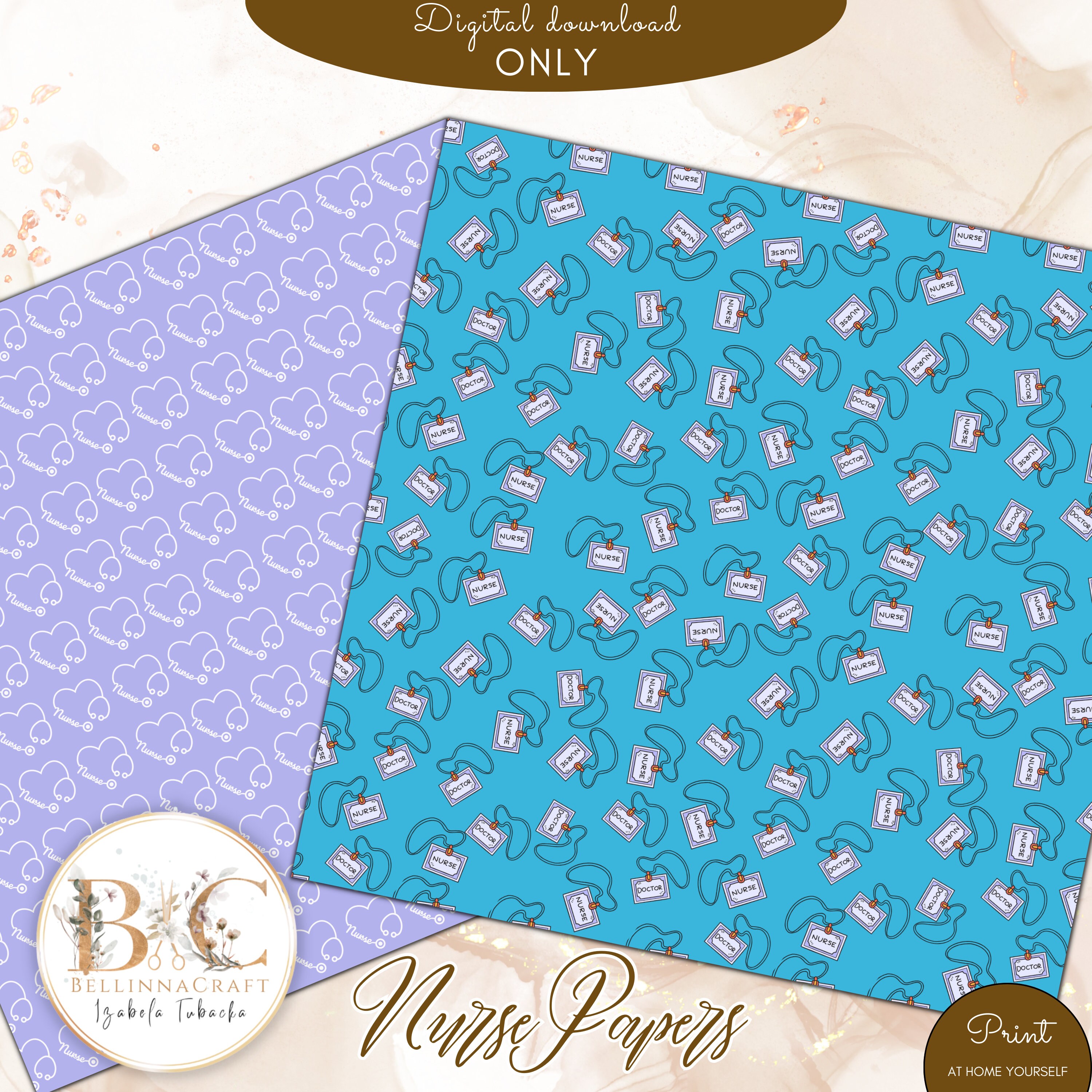 Nurse Seamless Pattern Digital Paper Png Bundle,digital Paper Png,nurse ...