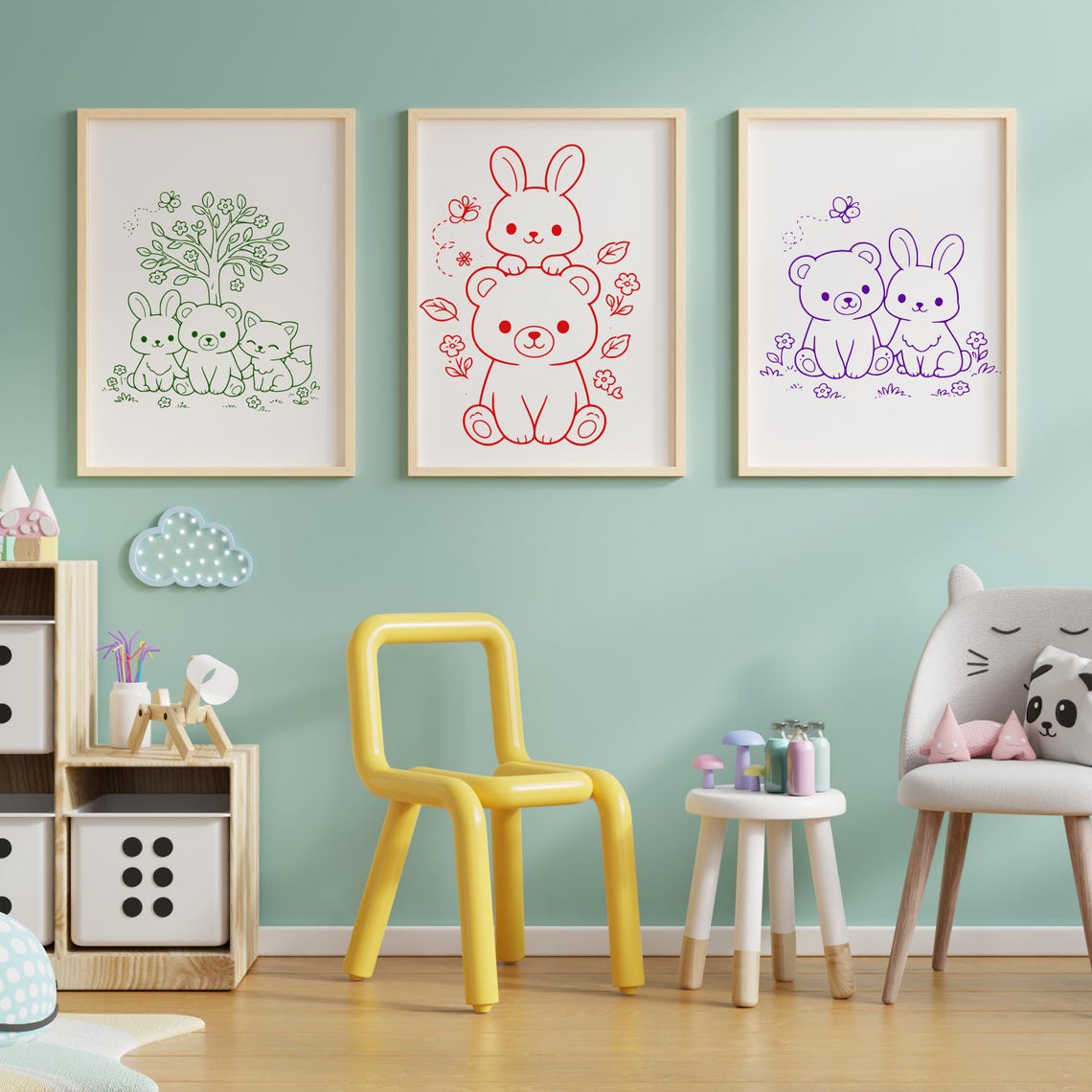 Cute Forest Animals SVG Bundle, Woodland Animals Line Art, Nursery Baby ...