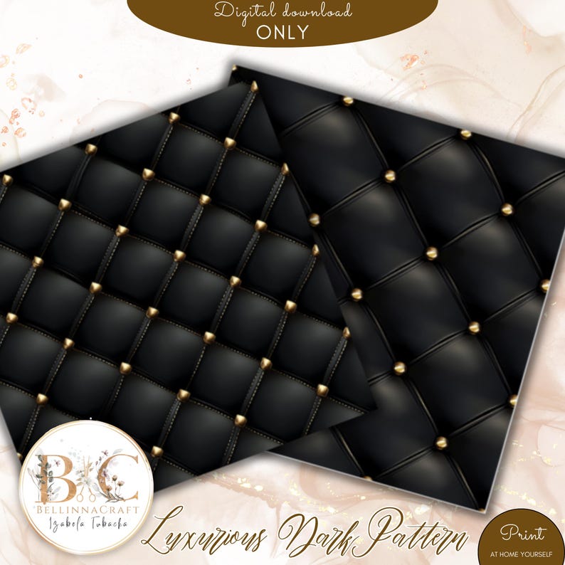 Luxurious Dark Pattern Seamless Digital Paper, Luxury Black Digital ...