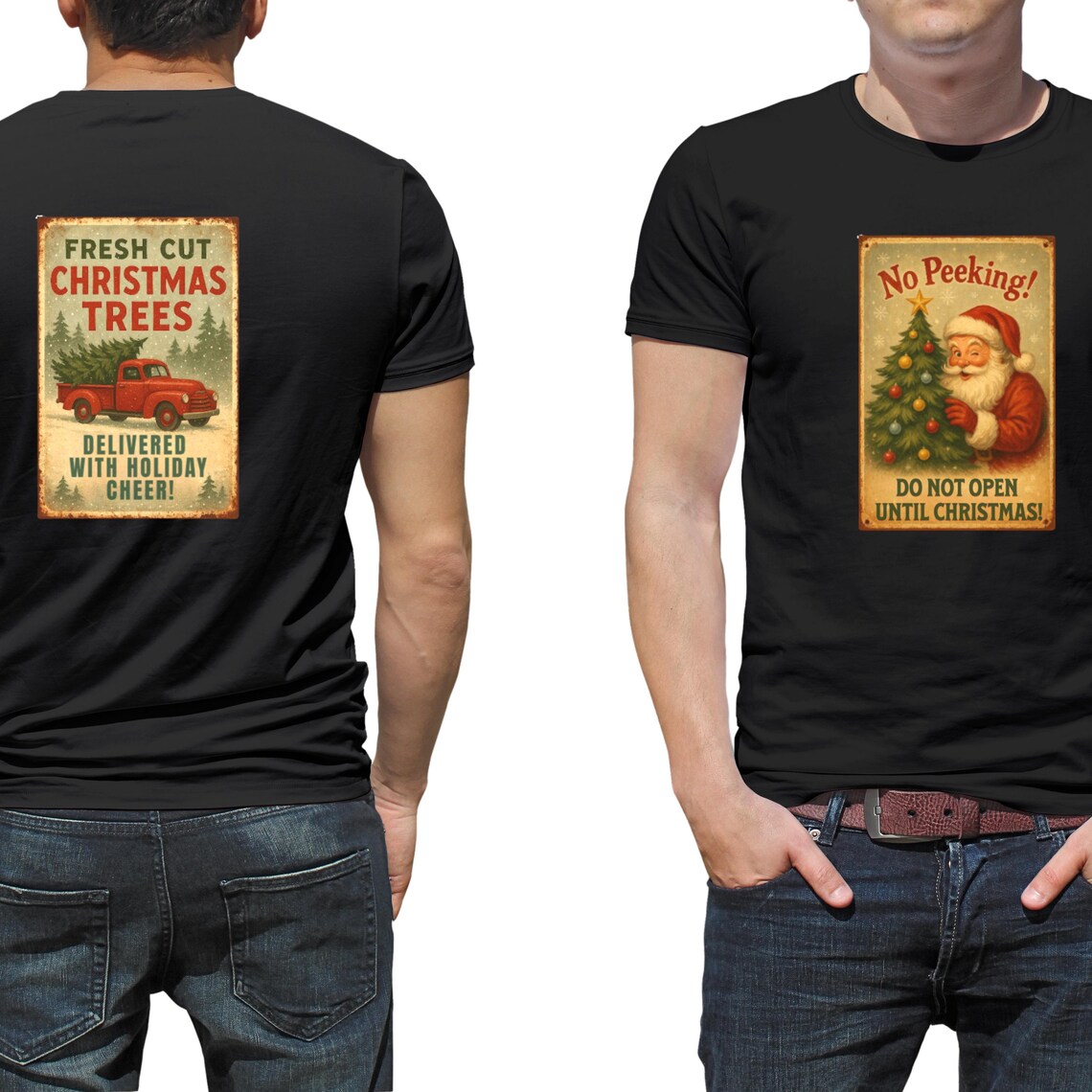 Vintage Christmas Poster Bundle, Retro Xmas Wall Art Prints, Christmas ...