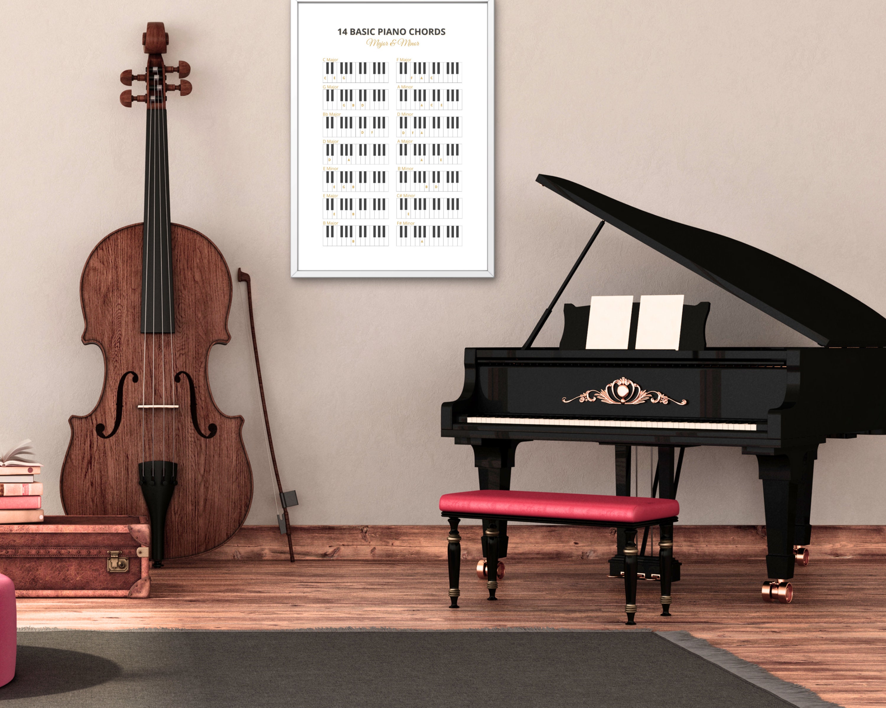 Piano Basic Chords Poster Music Education Printable Wall Art - Etsy