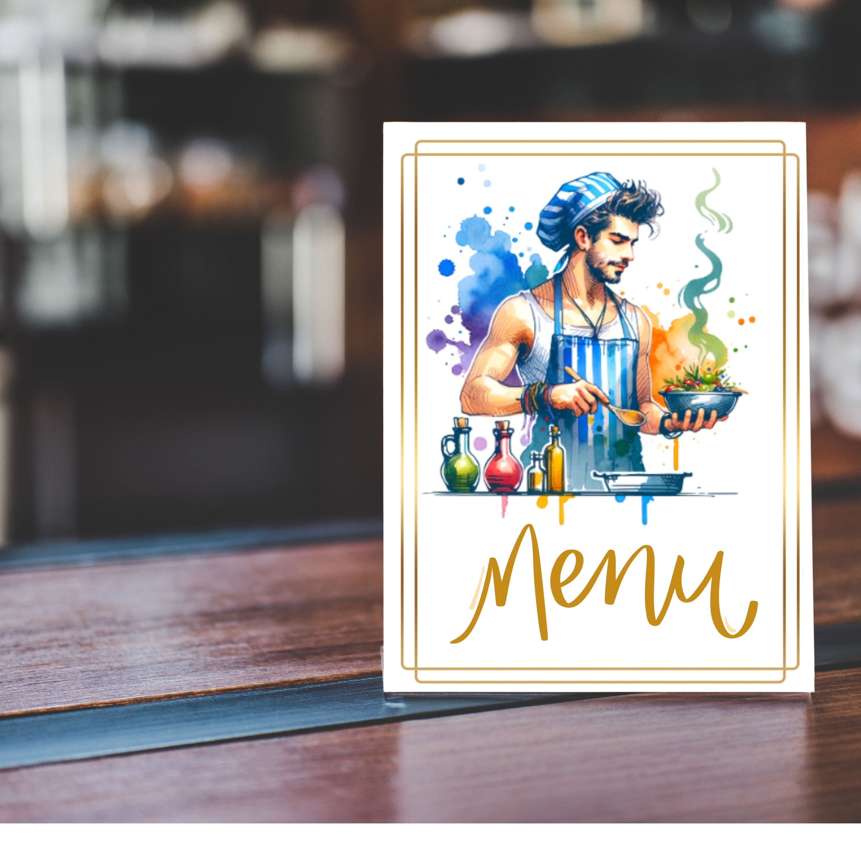 Watercolor Man Chef Clipart, World Cuisine Clipart, Cooking Job Clipart ...