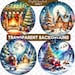 Watercolor Round Christmas Scenes Bundle, Christmas Landscapes ...