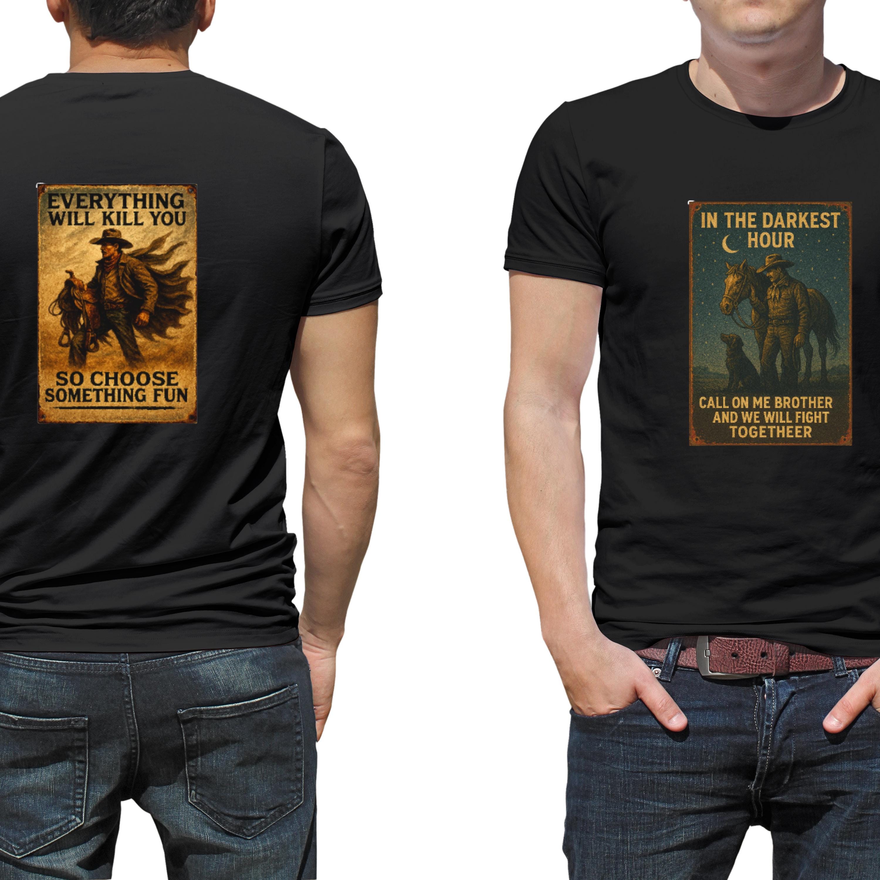 Vintage Western Poster Bundle, Cowboy Quote Wall Art Prints, Rustic ...