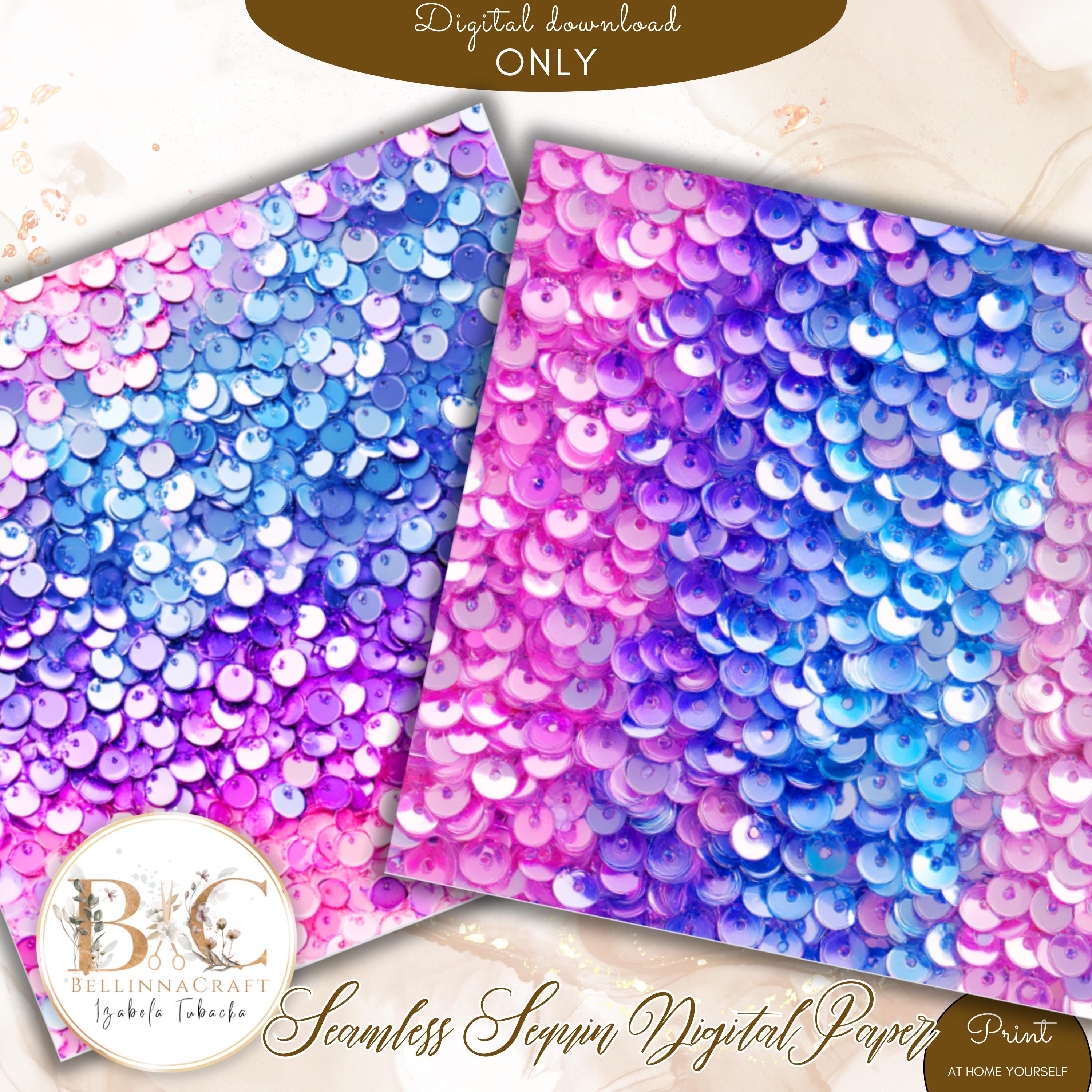 3D Seamless Sequin Digital Paper, Sequin Repeat File for Fabric, Sequin ...