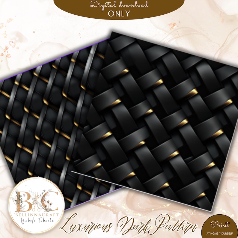 Luxurious Dark Pattern Seamless Digital Paper, Luxury Black Digital ...