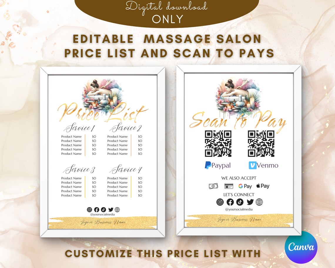 Massage Price List Template Elegant SPA Massage Price List Template ...