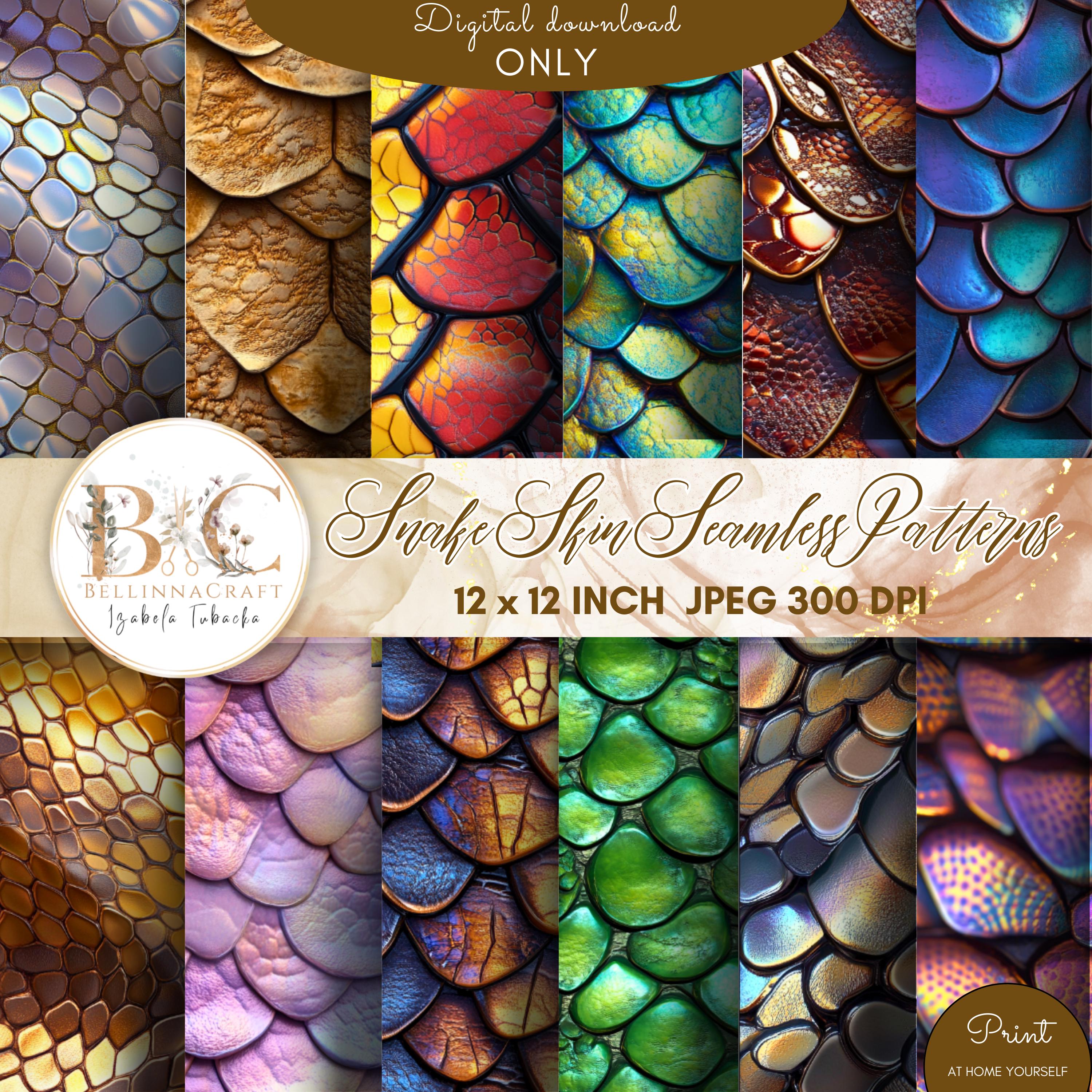 3D Snake Skin Seamless Digital Paper, Snake Skin Repeat File for Fabric ...