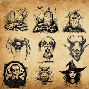 Vintage Halloween Clipart, Antique Halloween Clipart Graphics, Pumpkins ...