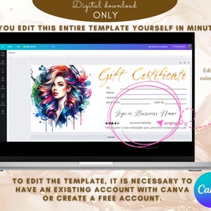 Hair Salon Gift Certificate Template Elegant Hair Stylist Gift Card ...