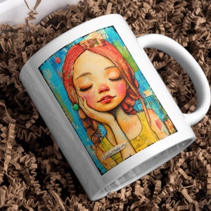 Whimsical Girls Colorful Background Images, Mixed Media Girls Junk ...
