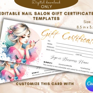 Nail Salon Gift Certificate Template Elegant Manicure Gift Card ...