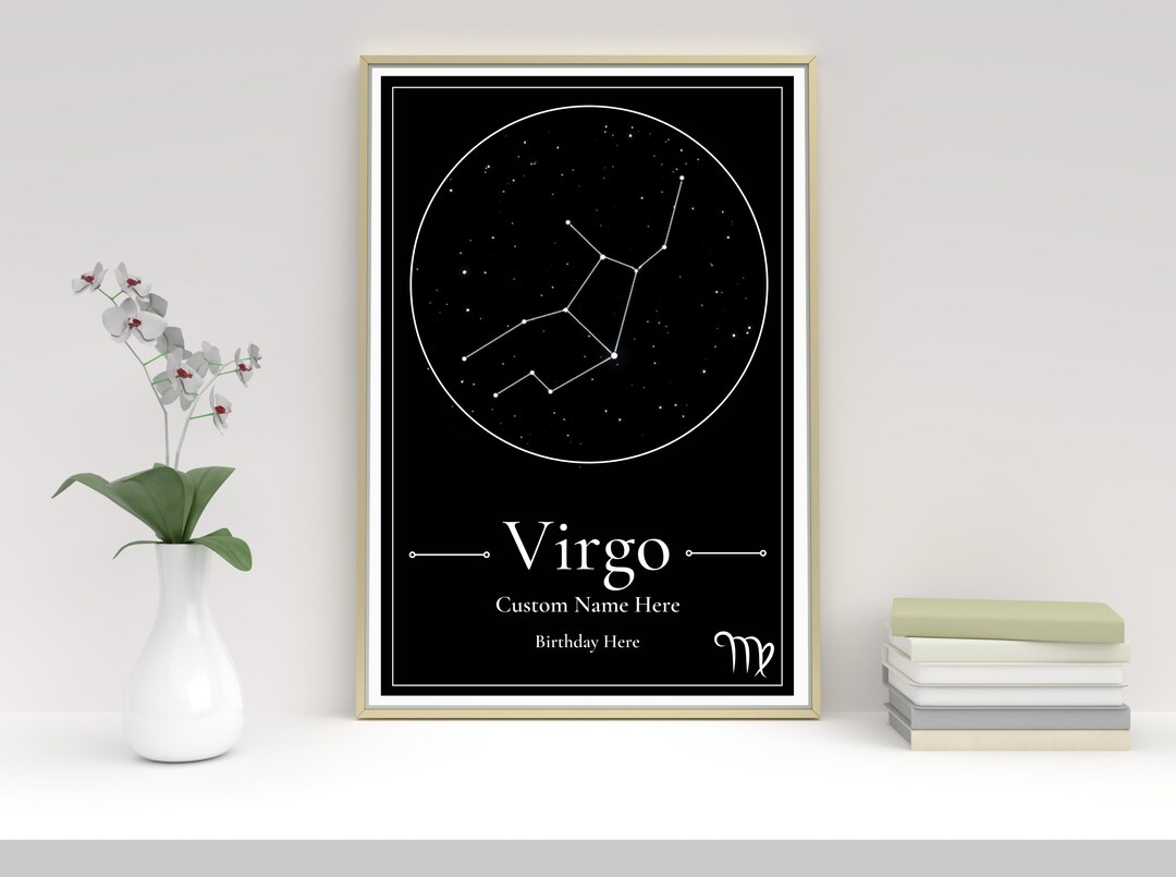 Virgo Custom Star Sign Print, Zodiac Print, Constellation Print ...