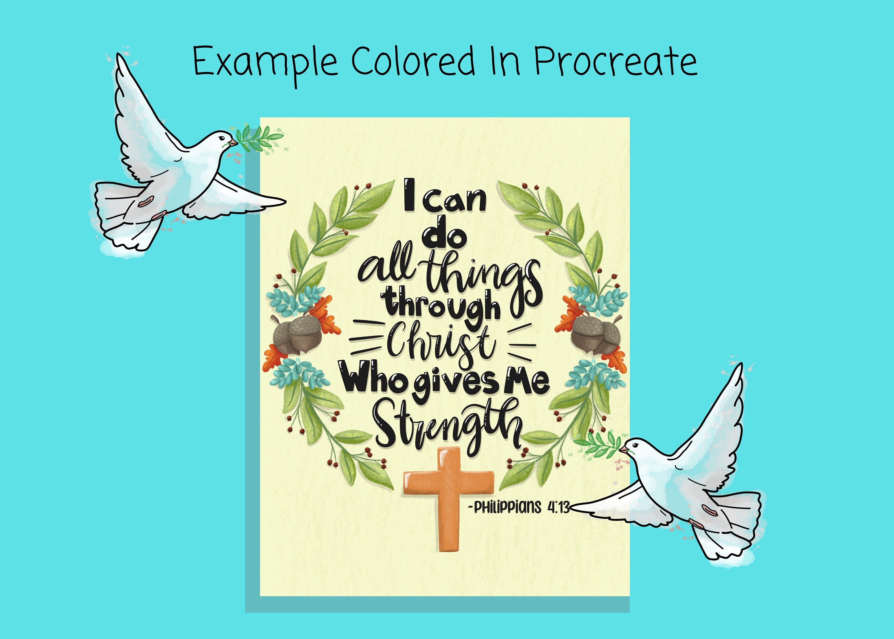 Scripture Printable Coloring Page, Bible Coloring, I Can Do All Things ...