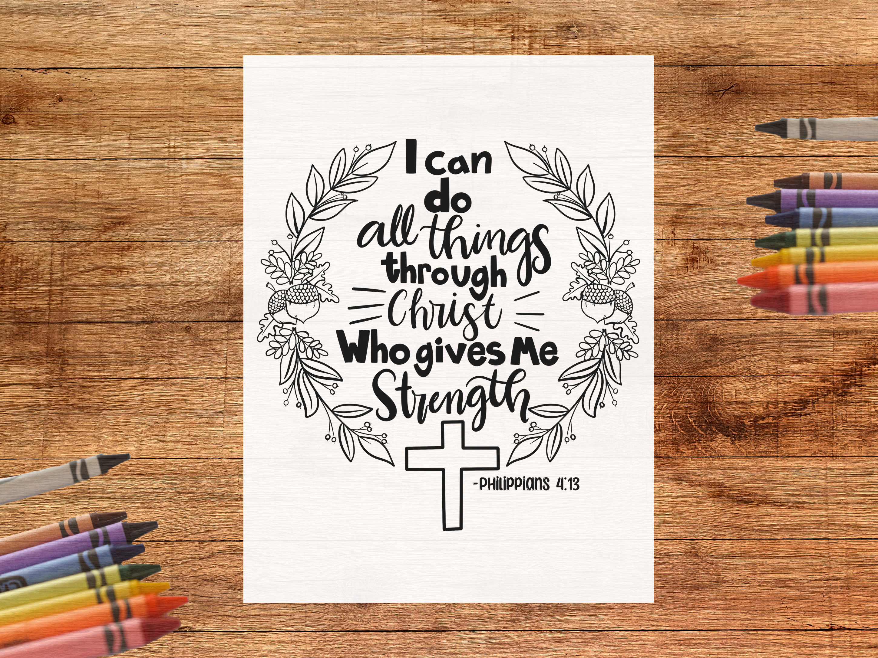 Scripture Printable Coloring Page, Bible Coloring, I Can Do All Things ...