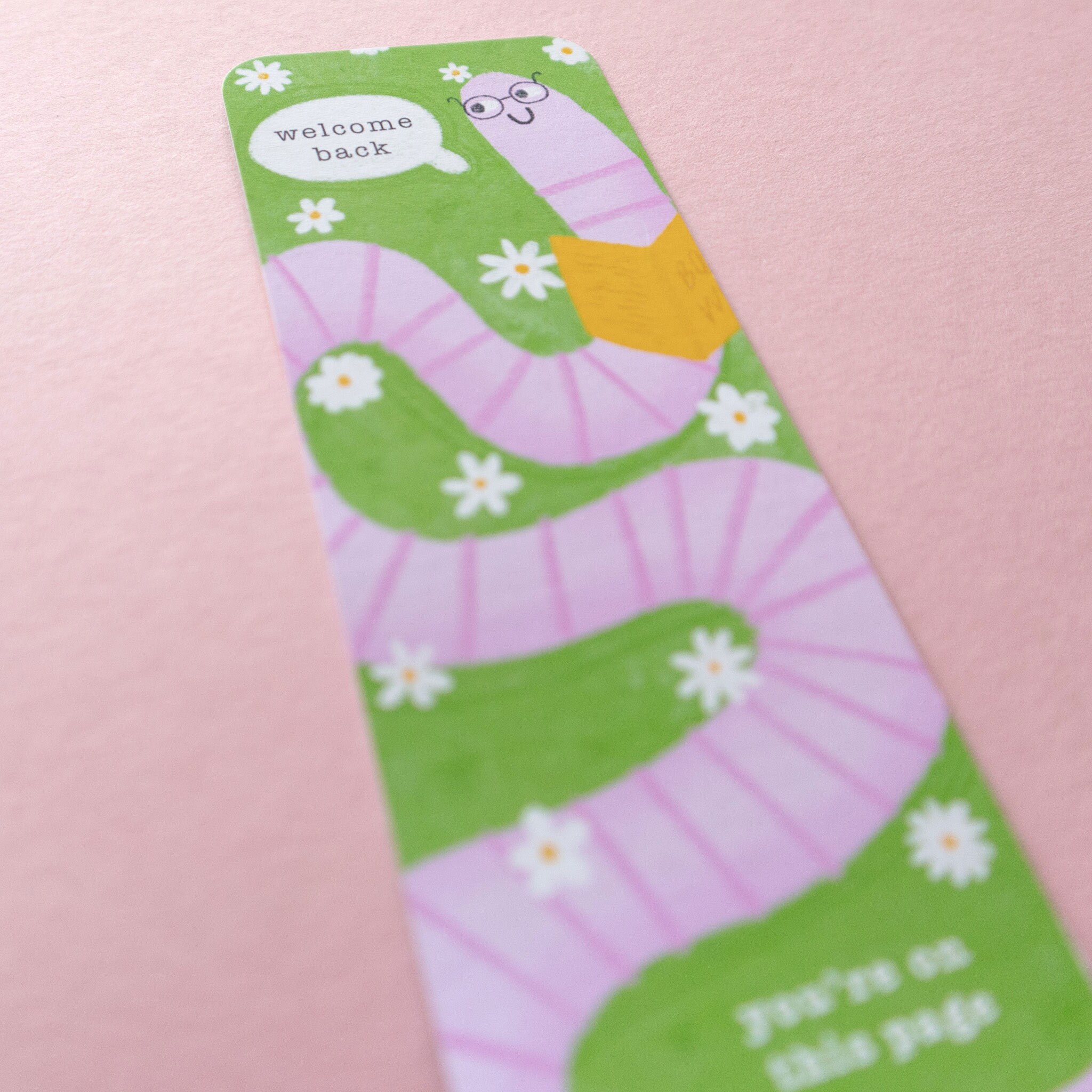 Welcome Back You're on This Page Illustrated Worm Bookmark, Irish ...