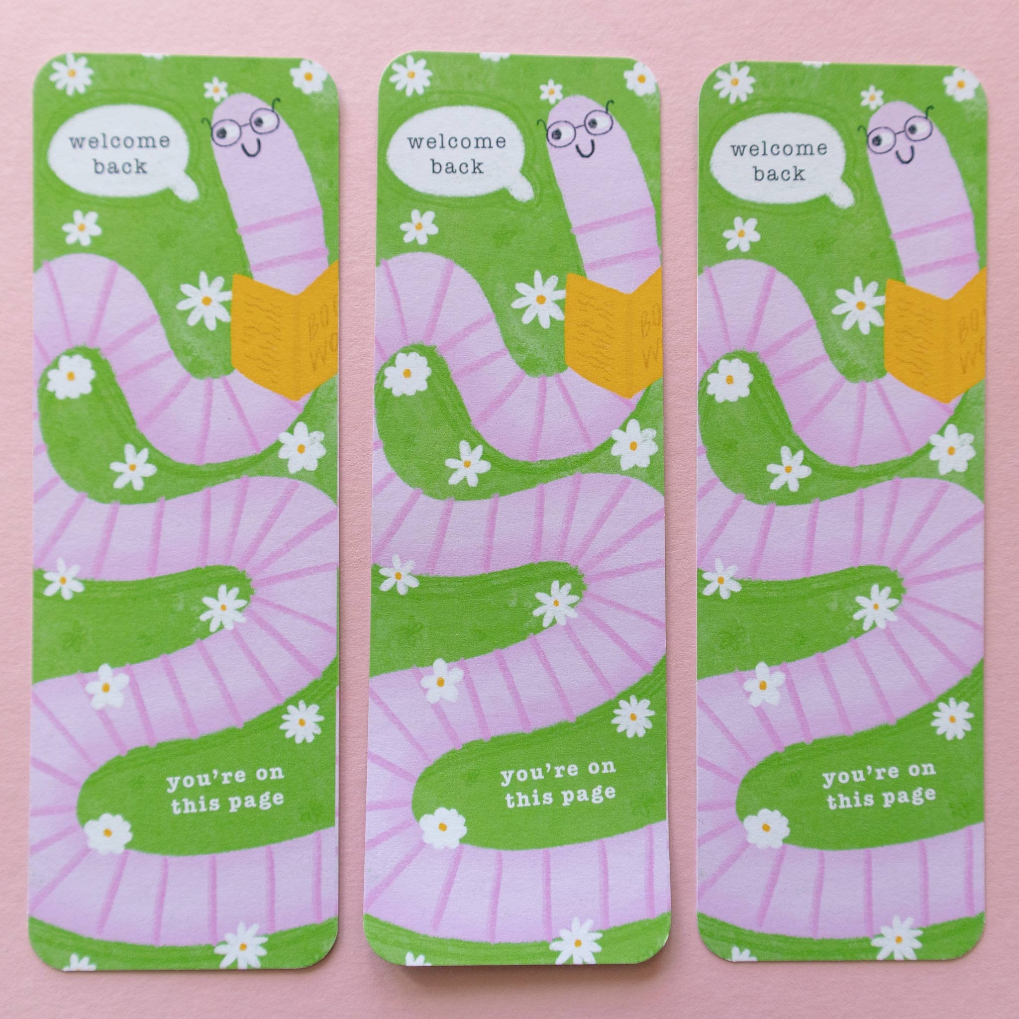 Welcome Back You're on This Page Illustrated Worm Bookmark, Irish ...