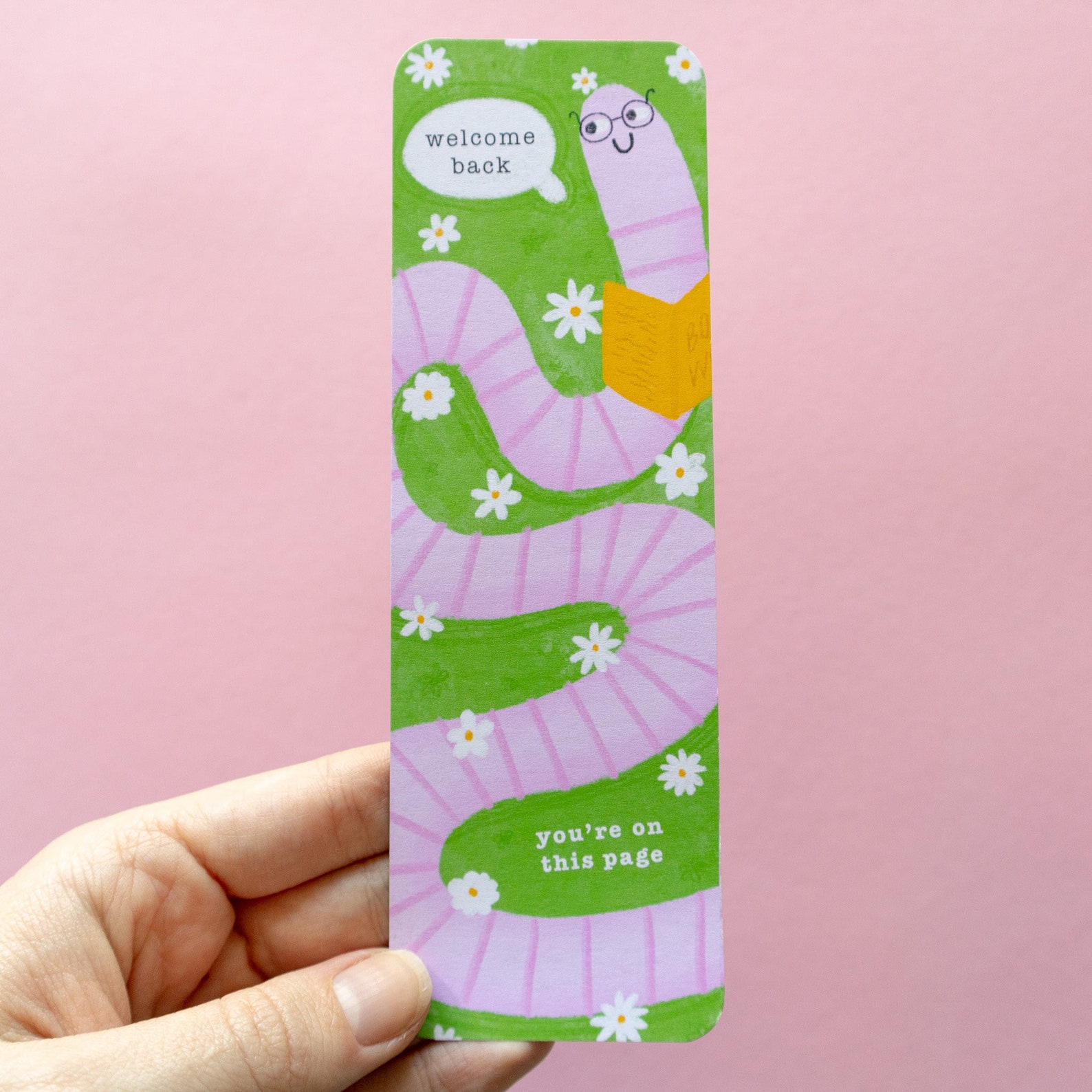 Welcome Back You're on This Page Illustrated Worm Bookmark, Irish ...