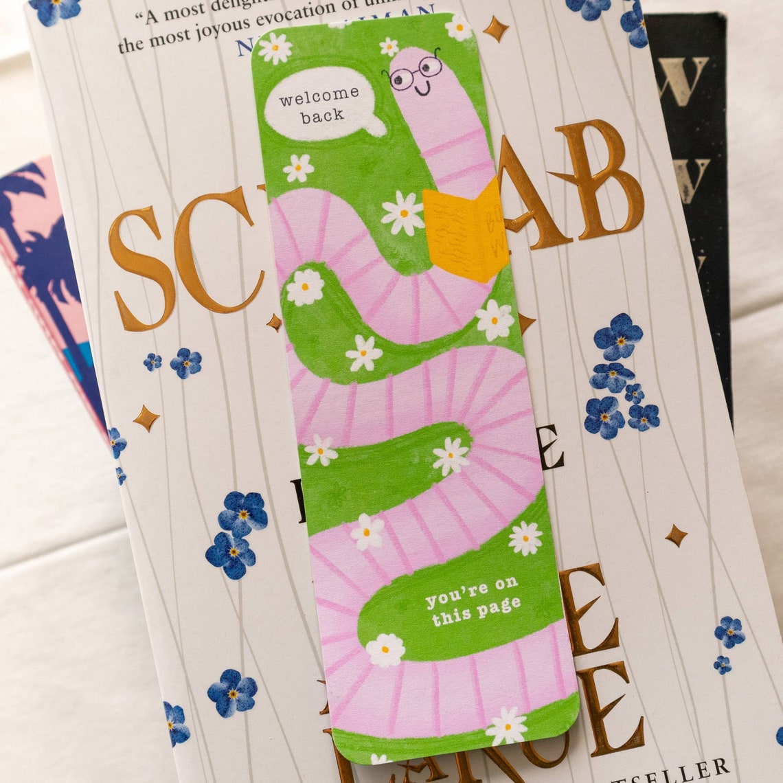 Welcome Back You're on This Page Illustrated Worm Bookmark, Irish ...