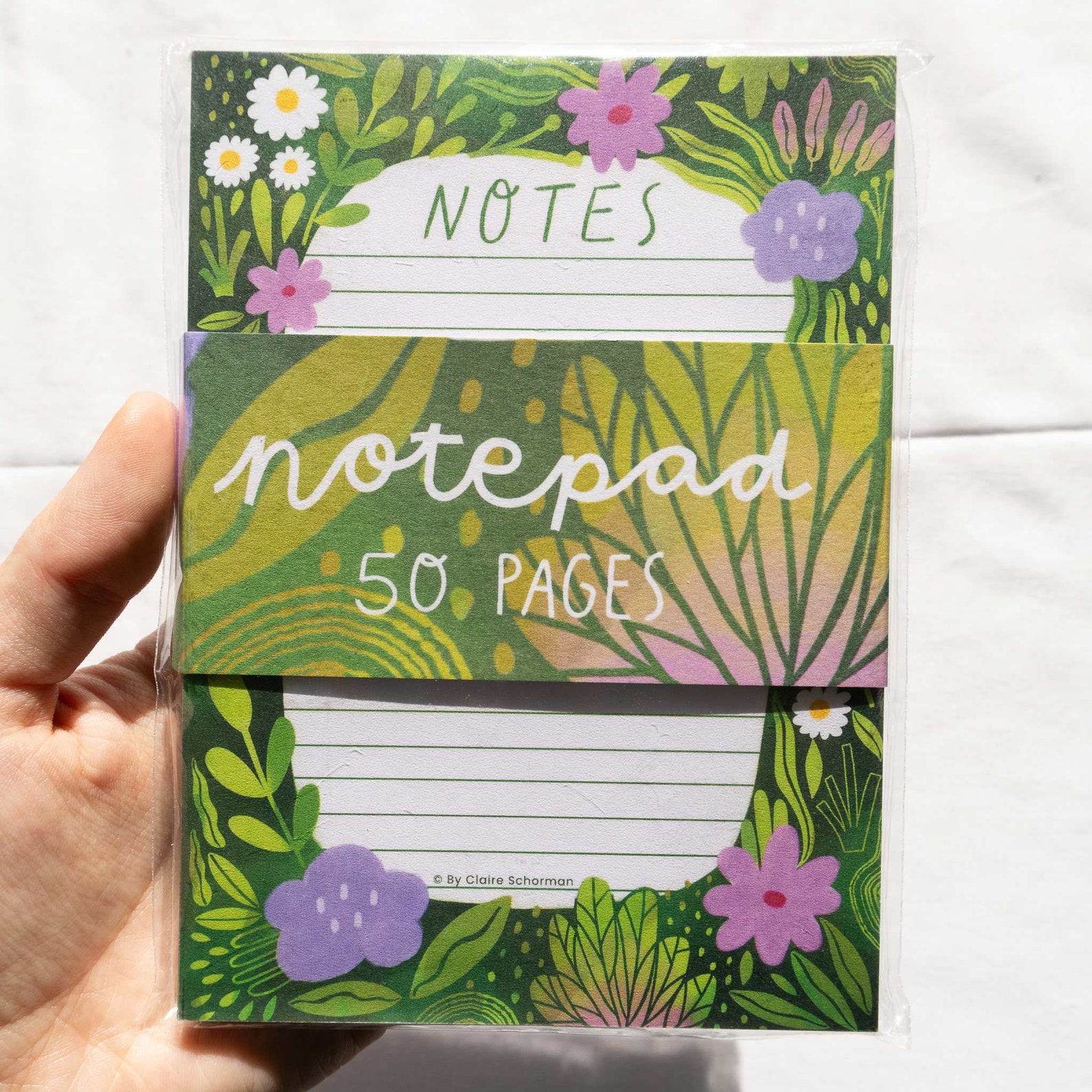 Flower Frame A6 Illustrated Notepad With 50 Pages, Floral Notebook ...