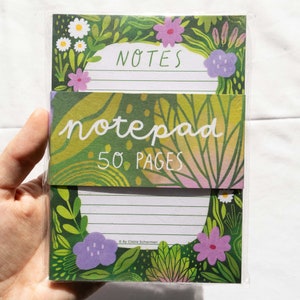 Flower Frame A6 Illustrated Notepad With 50 Pages, Floral Notebook ...