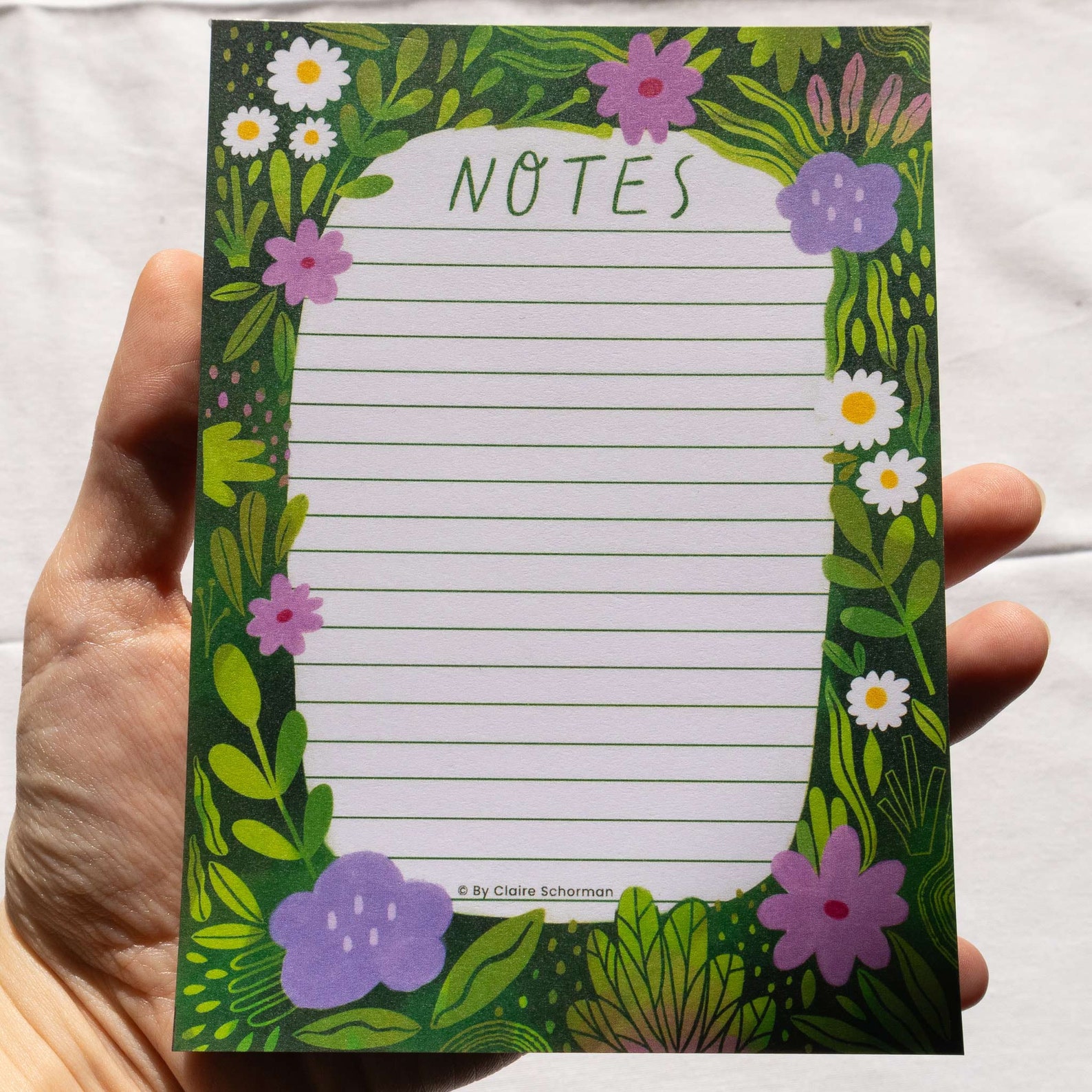 Flower Frame A6 Illustrated Notepad With 50 Pages, Floral Notebook ...