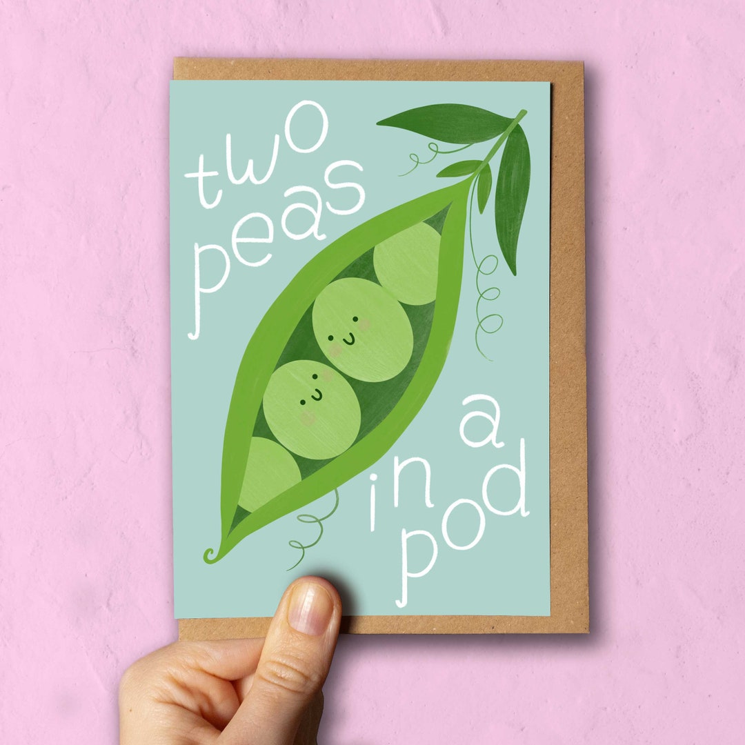 Two Peas in A Pod Card, Irish Greeting Cards, Illustrated Greeting ...