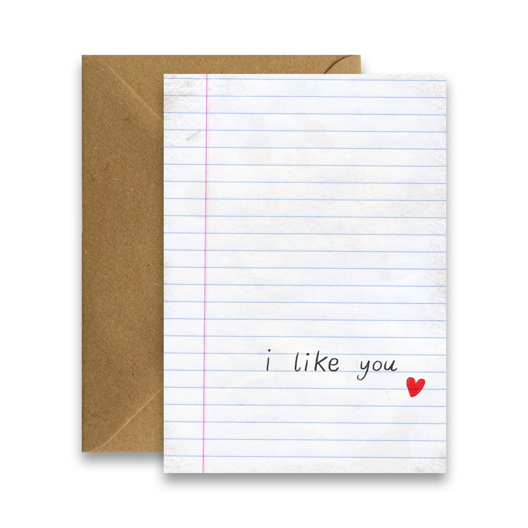 Cute & Simple "i Like You" Card, New Relationship Card, Girlfriend ...
