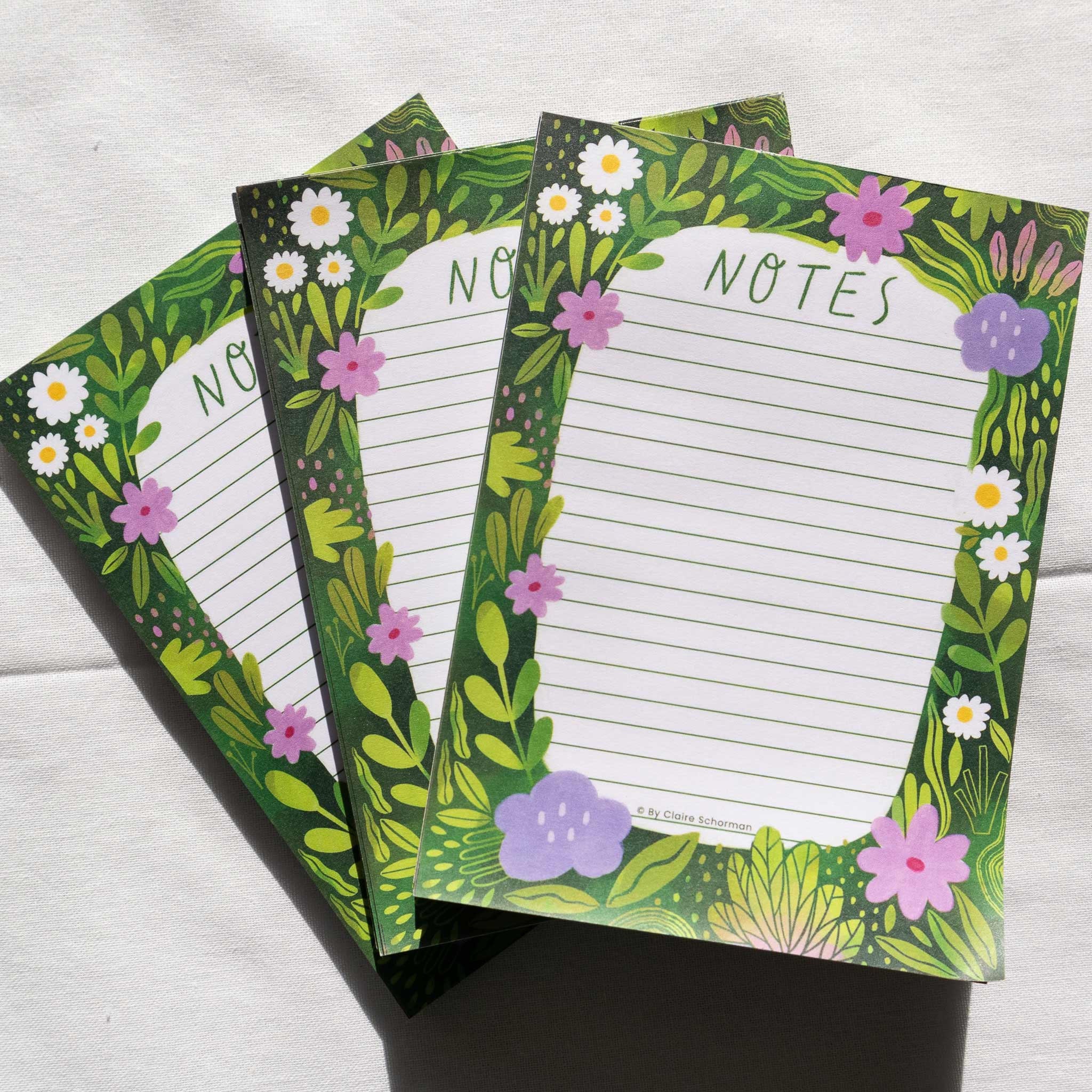 Flower Frame A6 Illustrated Notepad With 50 Pages, Floral Notebook ...