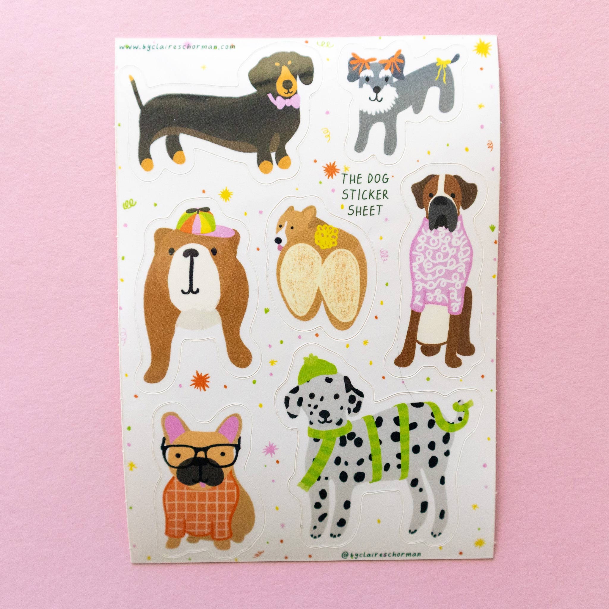 Cute Illustrated Dog A6 Sticker Sheet With 7 Stickers, Sausage Dog ...
