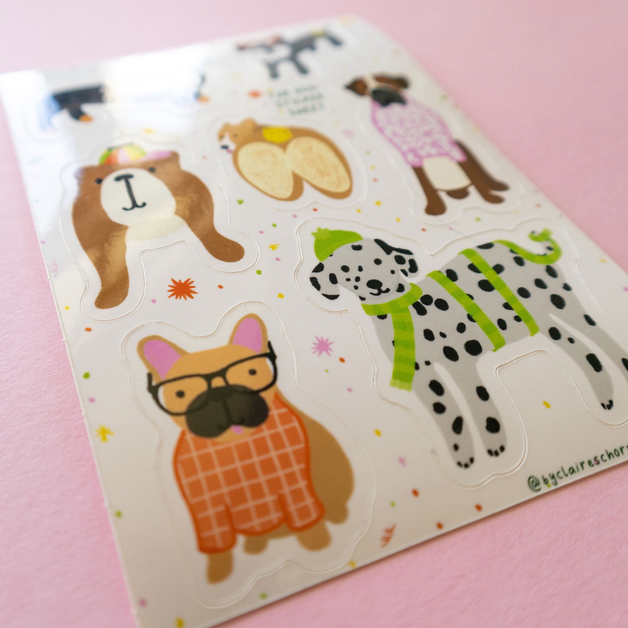 Cute Illustrated Dog A6 Sticker Sheet With 7 Stickers, Sausage Dog ...