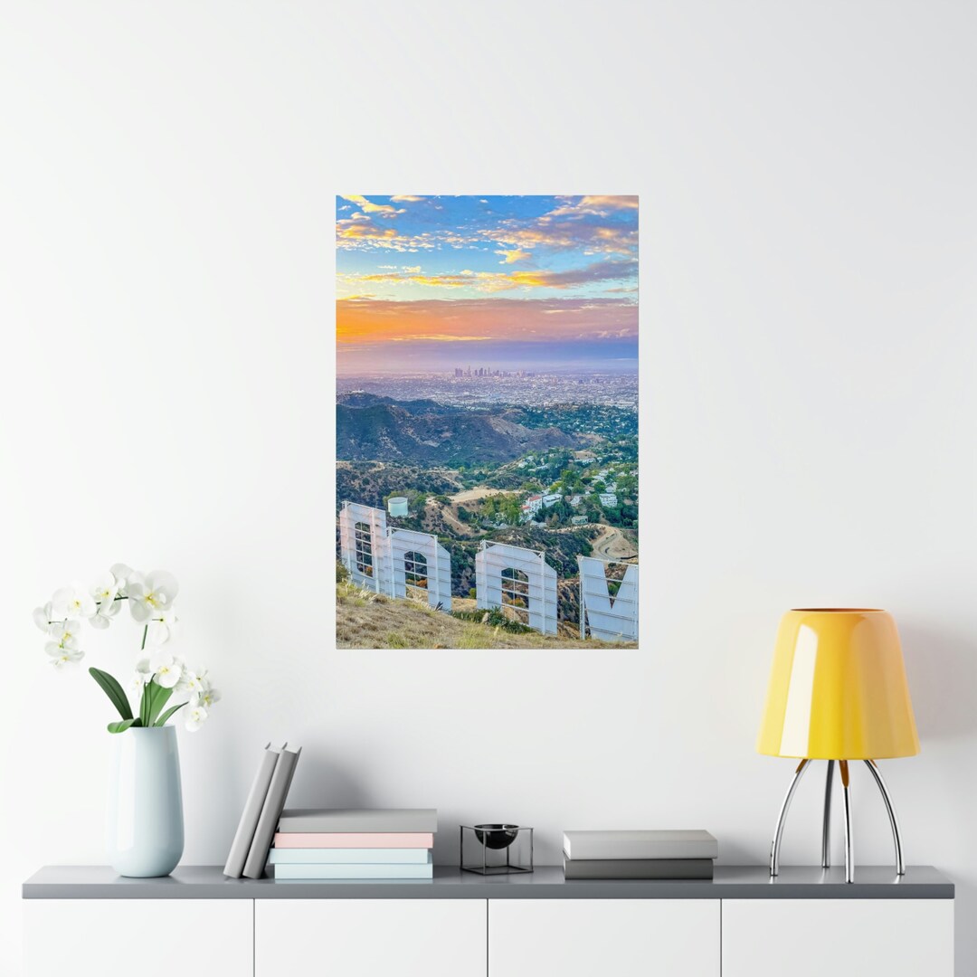 Letrero de Hollywood / Póster vertical mate premium - Etsy México