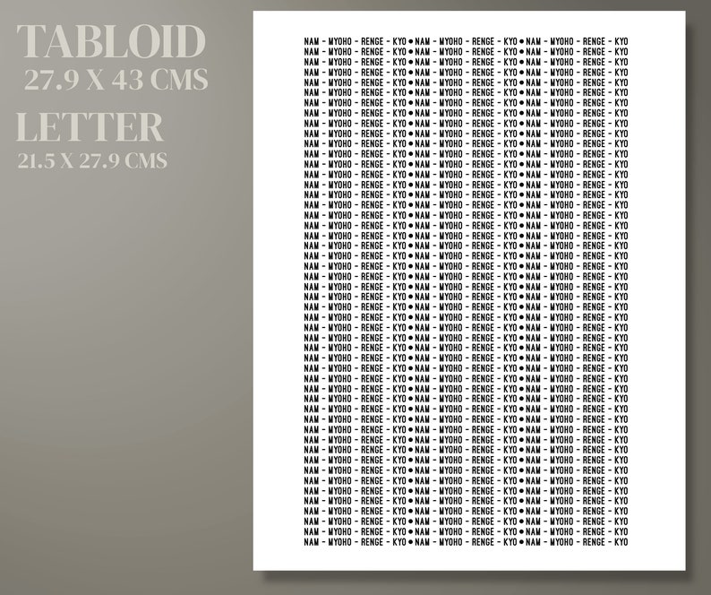 Nam Myoho Renge Kyo | Daimoku Printable Poster | NMRK | Buddhism ...