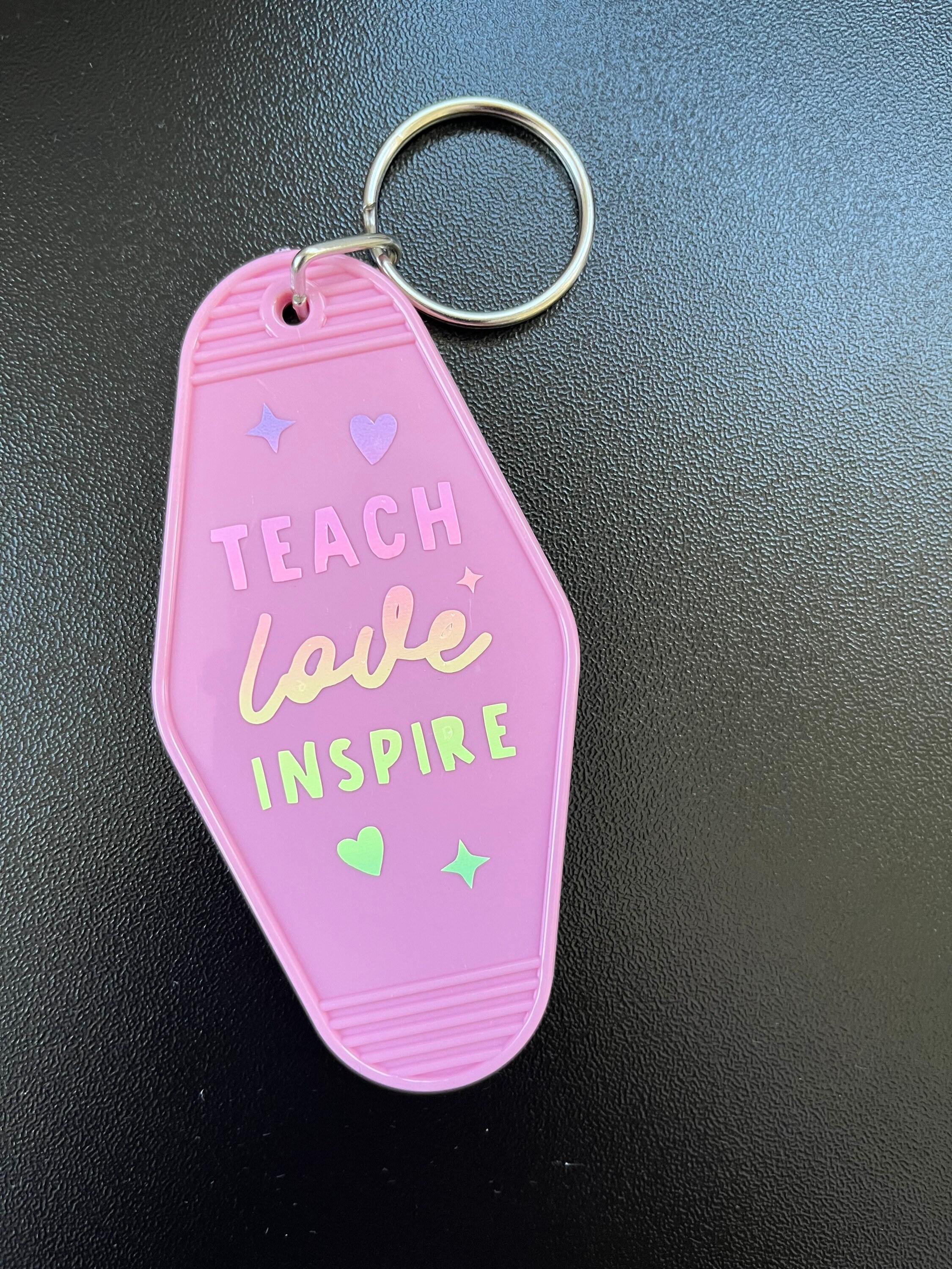 Best Teacher Motel Keychains Teach Inspire Motel Keychain - Etsy