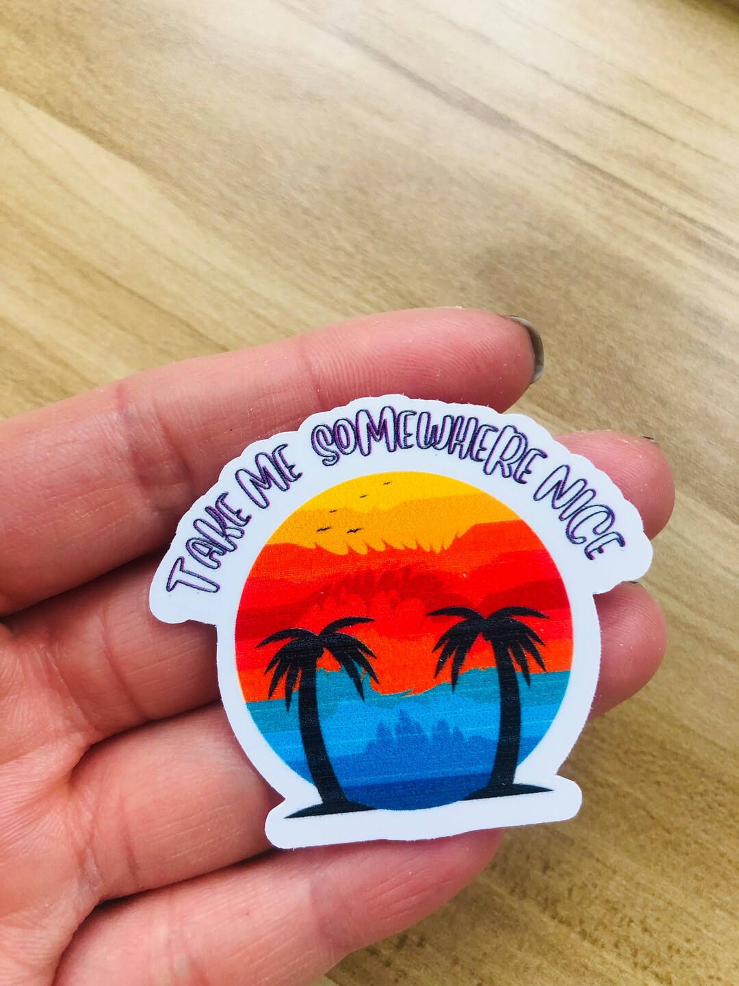 Take Me Sticker Retro Flowers Sticker Matt Waterproof Sticker - Etsy