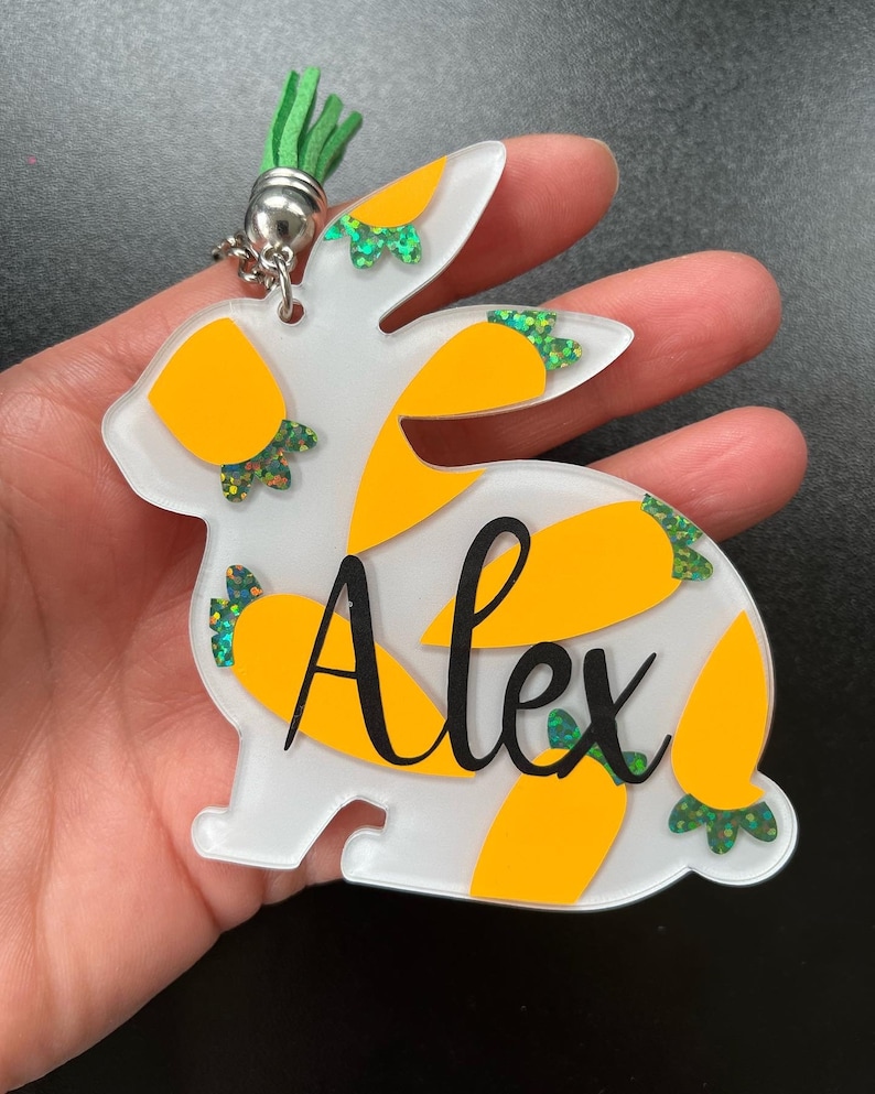 Easter Bunny Keychain, Kids Personalized Gifts for Easter, Named ...