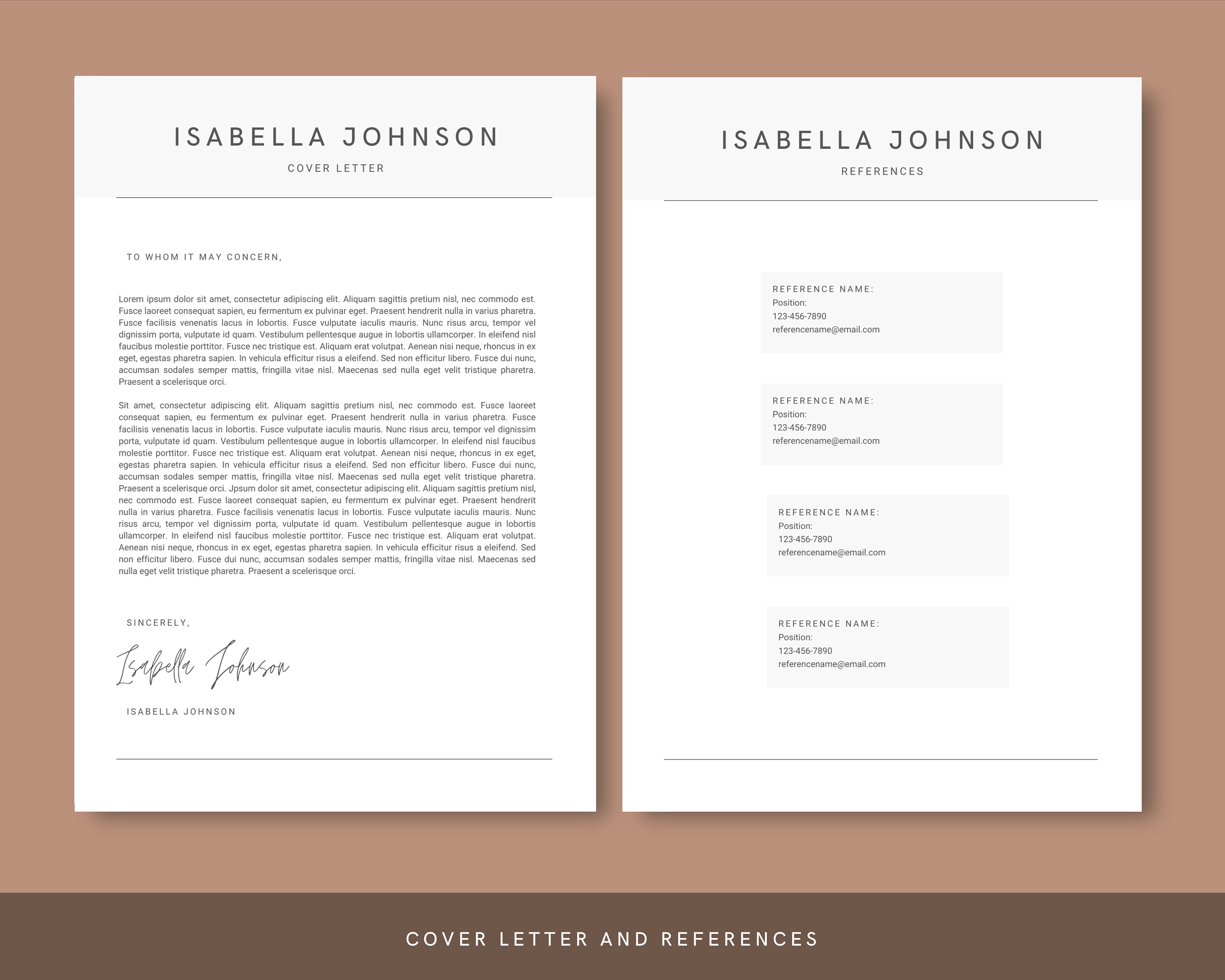 Resume Template Minimalistic | Resume Template Instant Download | Cover ...