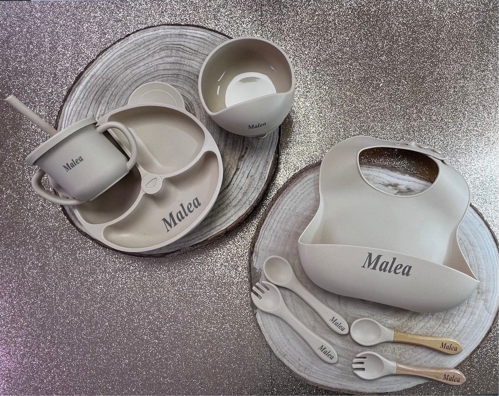 Personalized Weaning Set With Name for Toddler, 8-piece Baby Feeding ...
