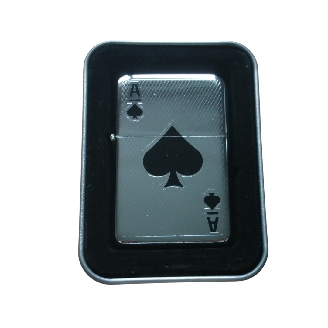 Ace of Spades Star Flip Lighter - Stylish Fuel Lighter for Poker ...