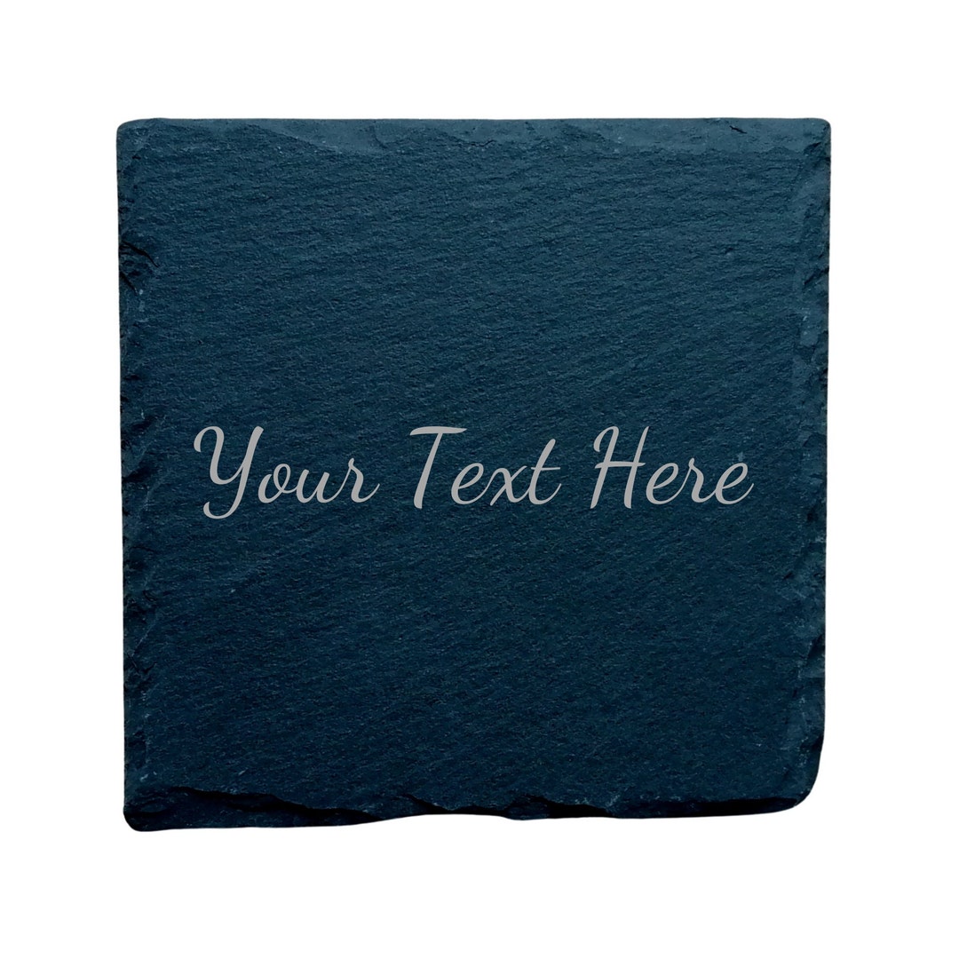 Personalise Laser Engraved Square Round Heart Shaped Slate Coasters for ...