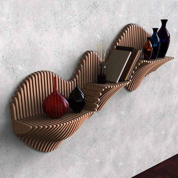 Parametric Wall Art Parametric Style Floating Shelf PFS-001 Digital ...
