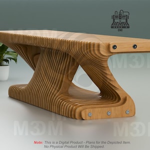 Parametric Style Bench-psb-002| CNC Router Files | Parametric Furniture ...