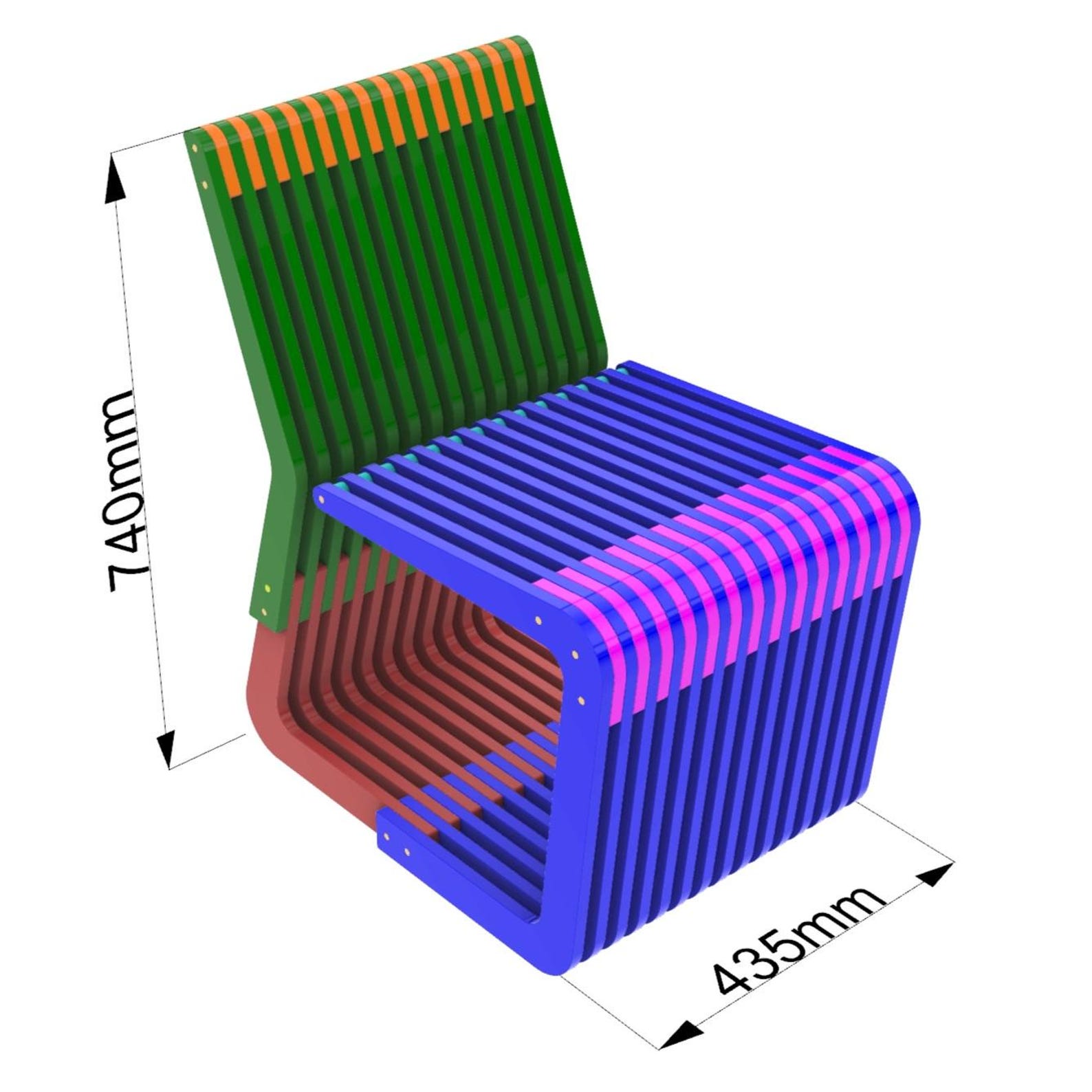 Parametric Chair Pack of 4 / CNC Cutting Files / Parametric Furniture ...