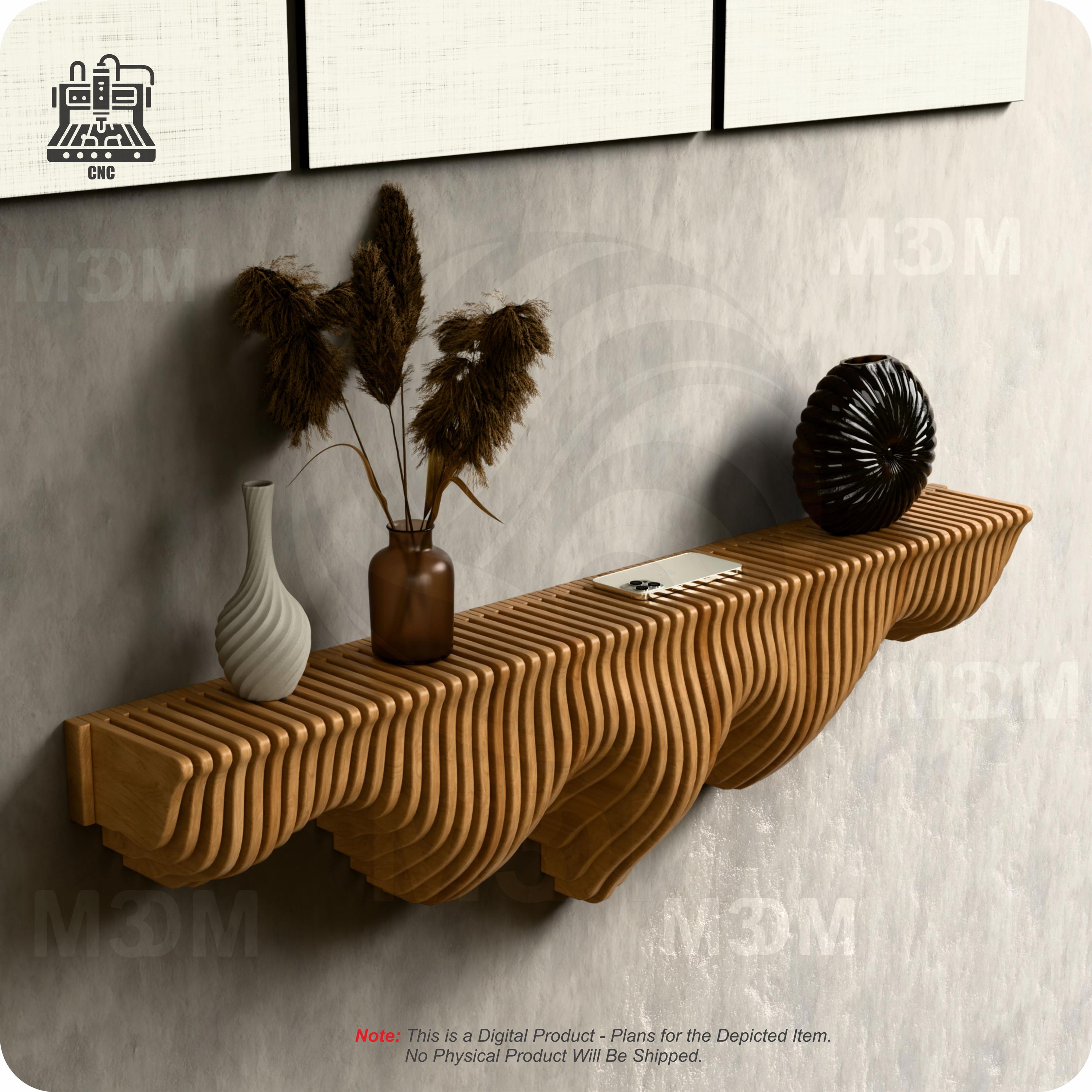Parametric Wall Art| Parametric Style Floating Shelf PFS-007 - Digital ...