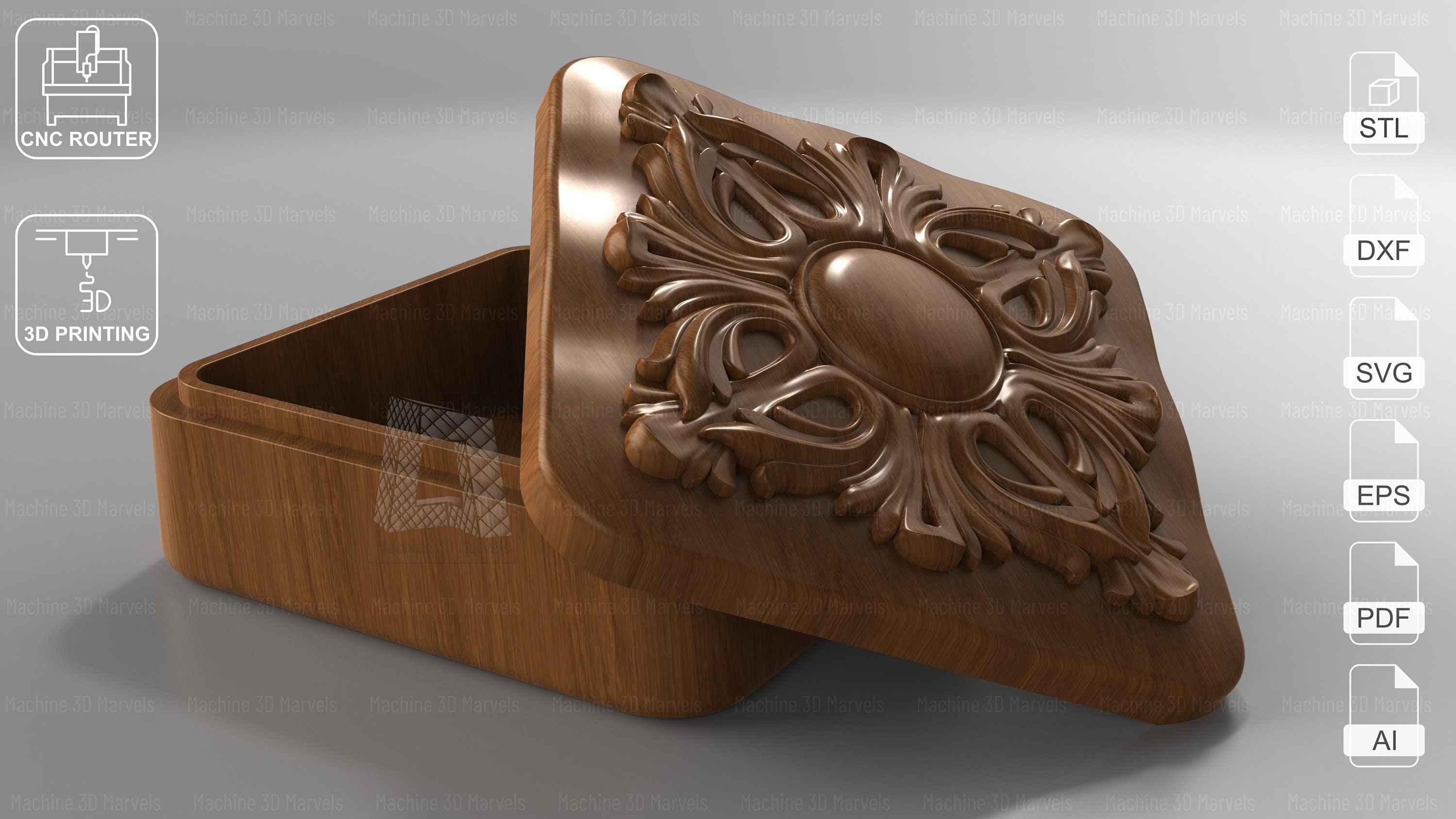 Jewelry Box Pack V2 - CNC Router and 3D Printer Files Can Be Used With ...