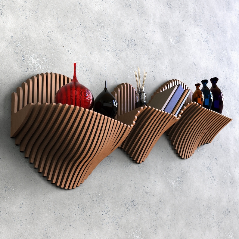 Parametric Wall Art| Parametric Style Floating Shelf PFS-003 - Digital ...