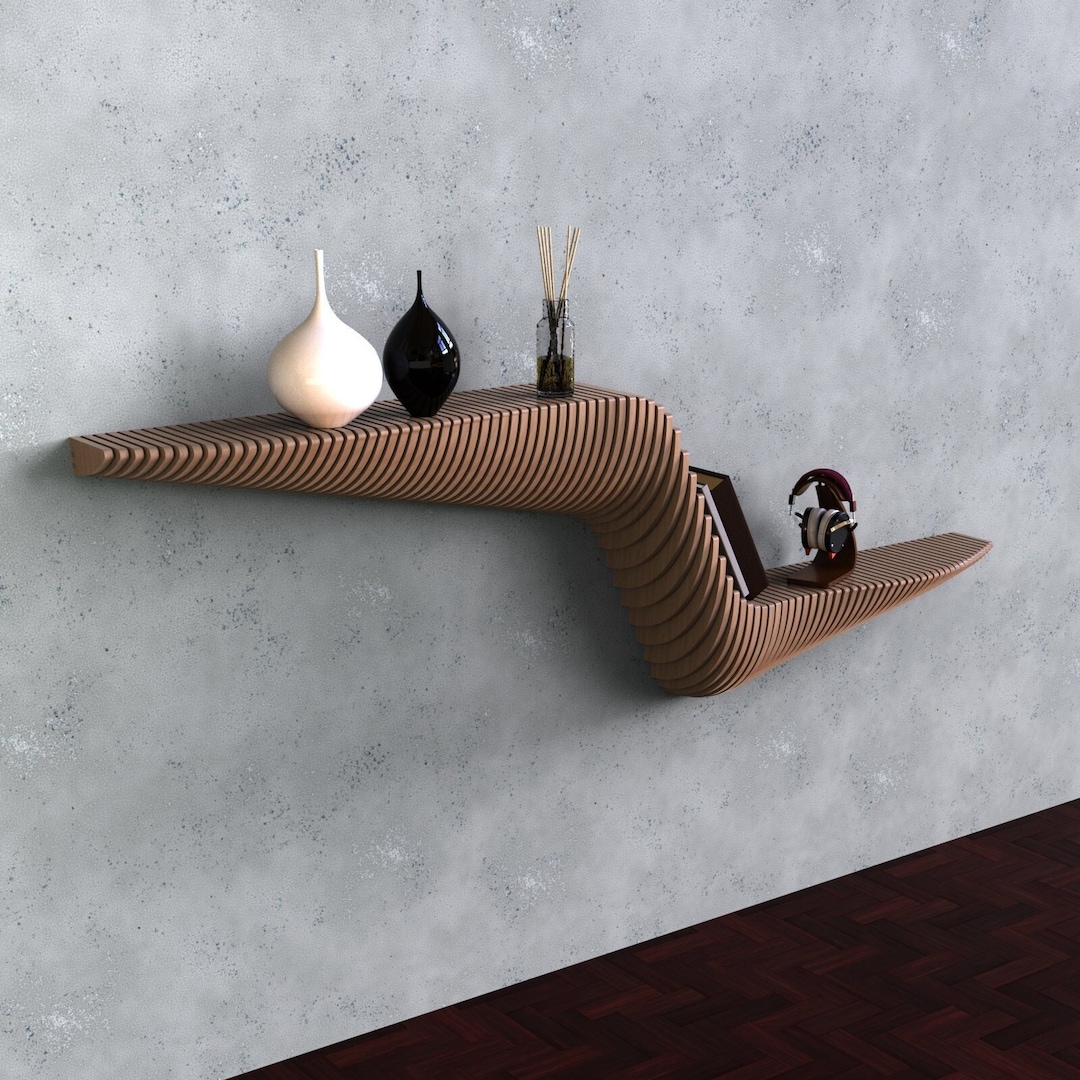 Parametric Wall Art| Parametric Style Floating Shelf PFS-002 - Digital ...