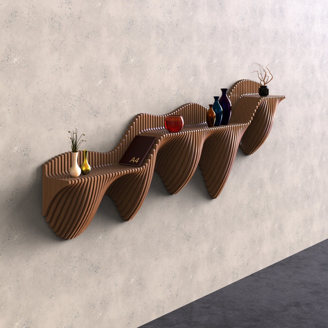 Parametric Wall Art Parametric Style Floating Shelf PFS-004 Digital ...
