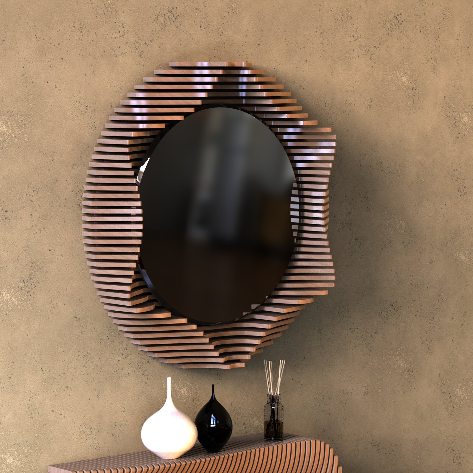 Parametric Wall Art Parametric Style Mirror PSM-001 Digital Files CNC ...