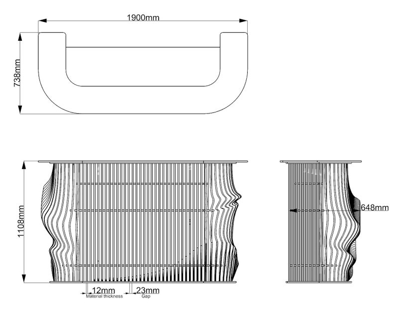 Modern Parametric-style Reception Desk PR01-12MM - Etsy